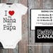 I Love My Nana and Papa T-shirt, Custom I Love My Nana & Papa Bodysuit ...