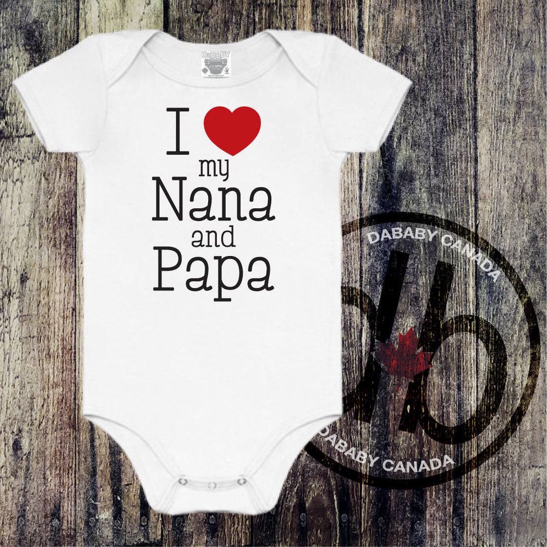 I Love My Nana and Papa T-shirt, Custom I Love My Nana & Papa Bodysuit ...