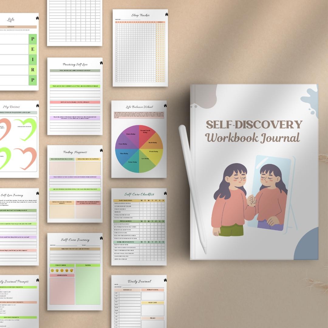 Self Discovery Workbook, Guided Personal Growth Journal, Mindfulness ...