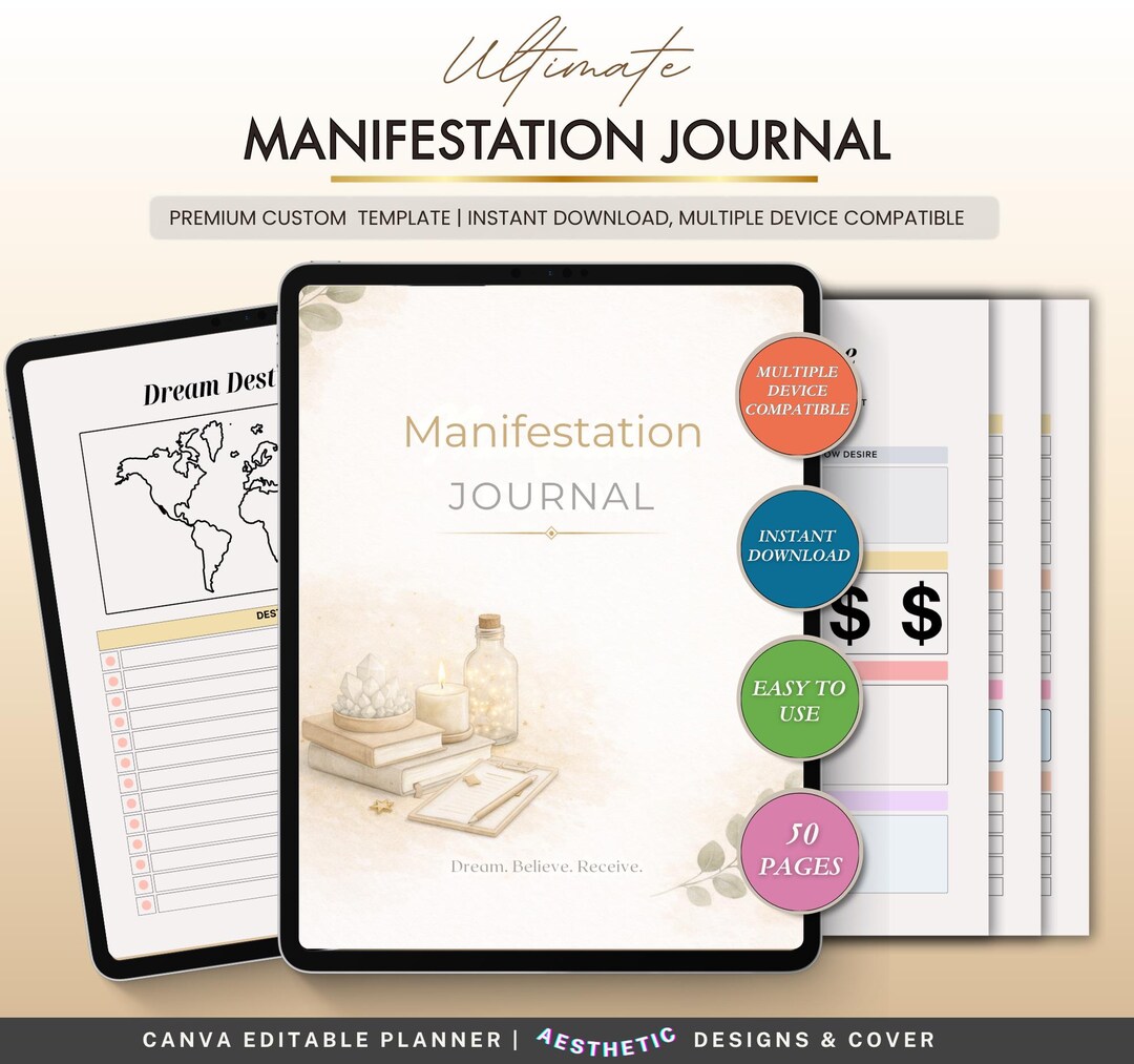 Manifestation Journal, Law of Attraction Planner, Goal Setting Workbook ...