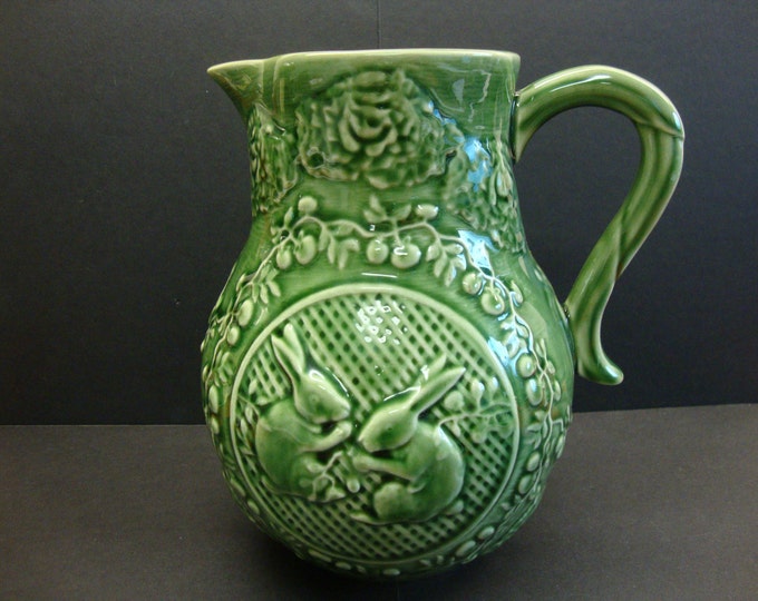 Bordallo Pinheiro Green Rabbit 48 Oz Pitcher - Etsy