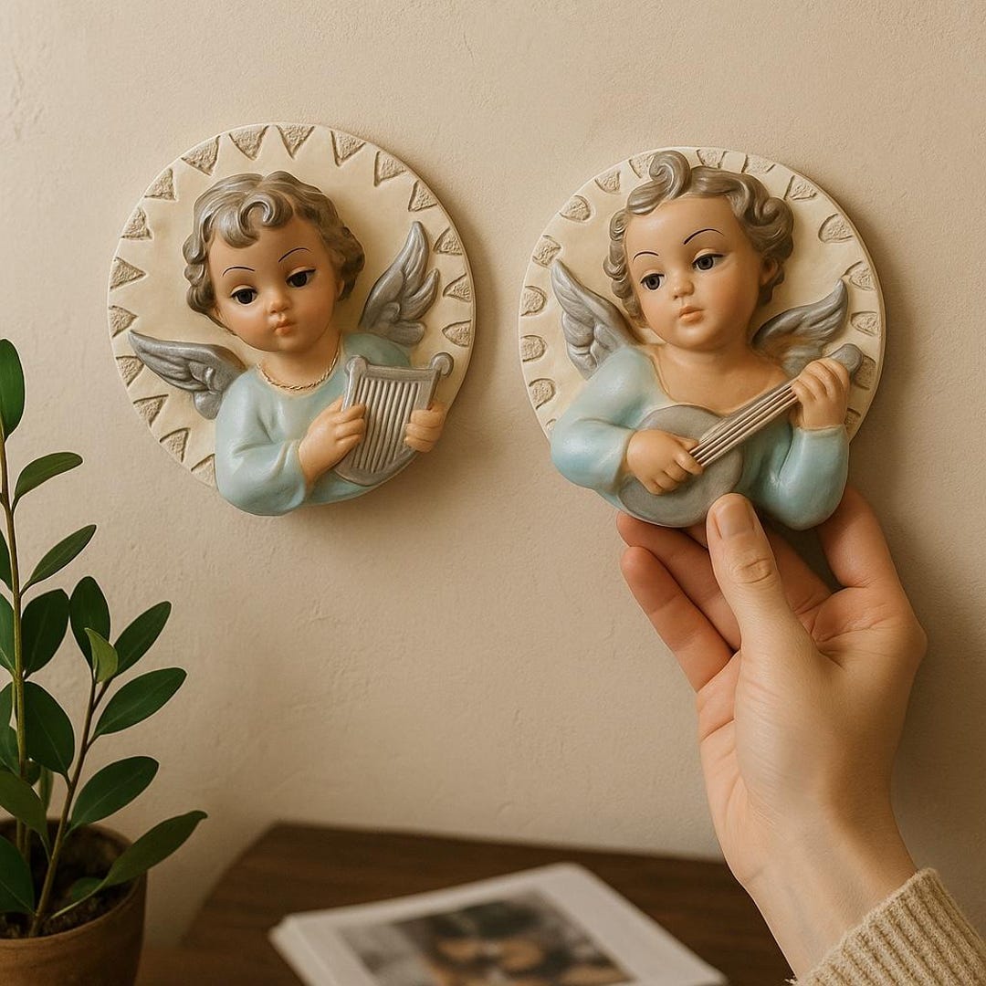 Vintage Chalkware Cherubs Set of Two Pacino Novelty Co Little Angels ...