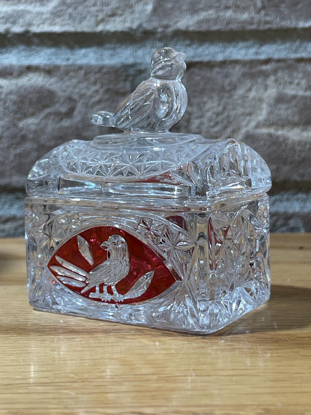Vintage Hofbauer Byrdes Collection Lead Crystal Small Ring Trinket Box ...