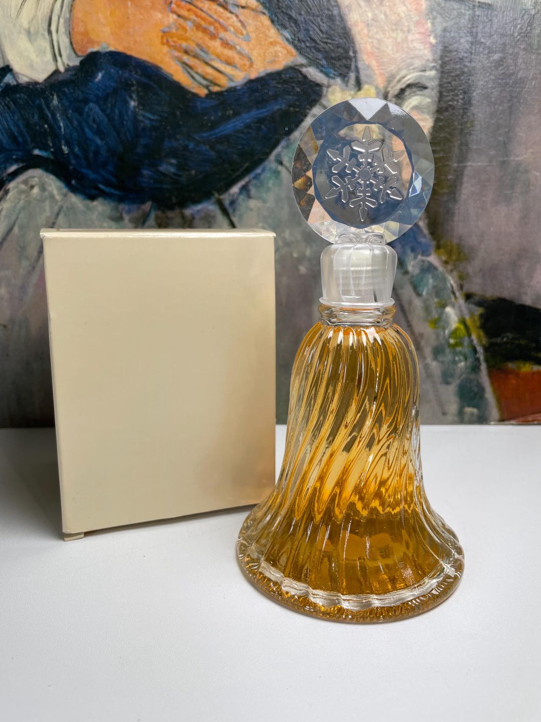 Avon Crystal Snowflake Christmas Bell Soft Musk Cologne 1980 New Old ...