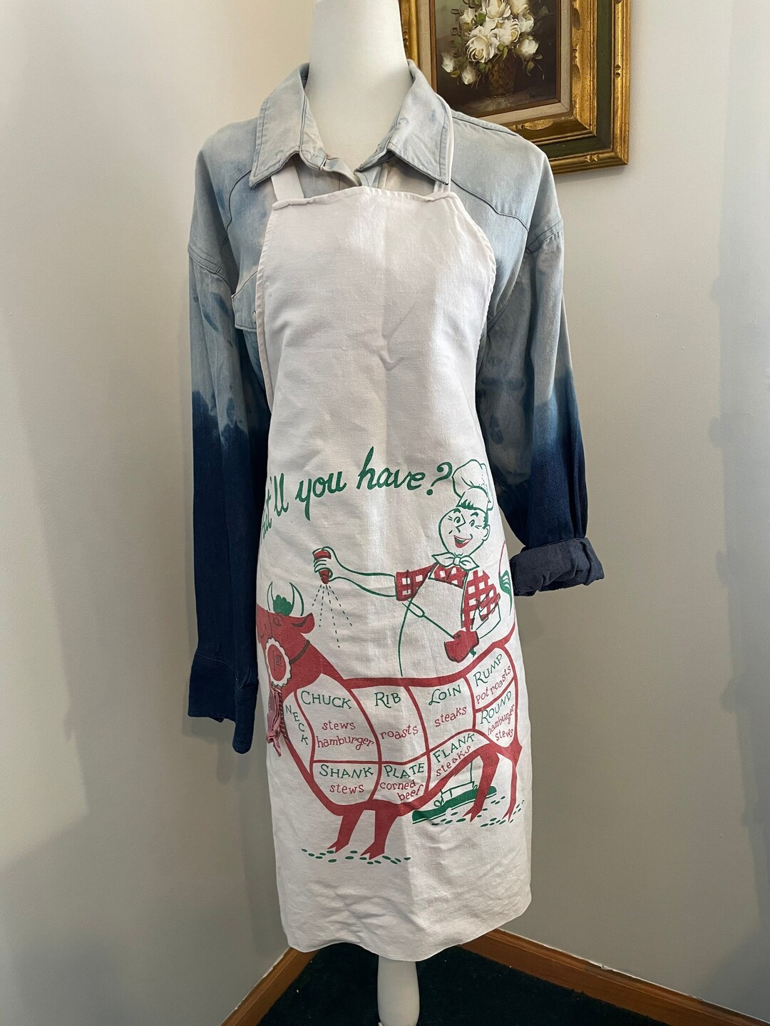 Vintage Butcher or BBQ Full Apron whatll You Have 1950s or - Etsy