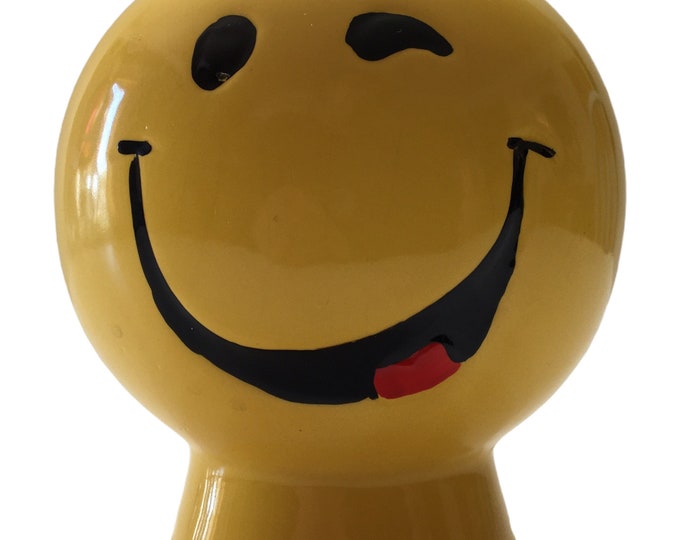 Vintage Smiley Face Winking Coin Bank, Ceramic Piggy Bank - Etsy