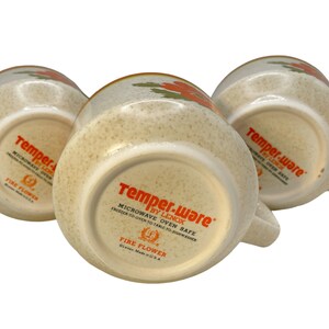 Vintage Temper-ware by Lenox Fire Flower Coffee Cups Set of Six Orange ...