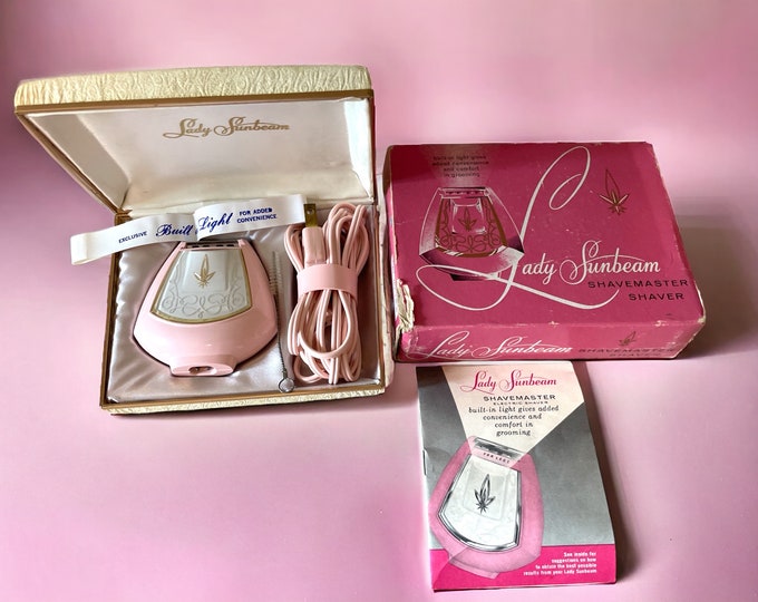 Vintage Lady Sunbeam Shavemaster Pink Shaver With Built in Light ...