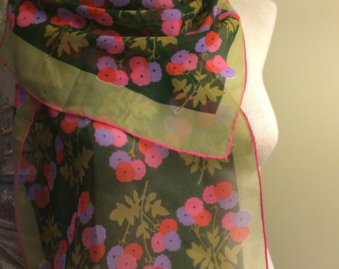 Vintage Vera Scarf Vera Ladybug Signature 1970s Vera Neumann Sheer ...