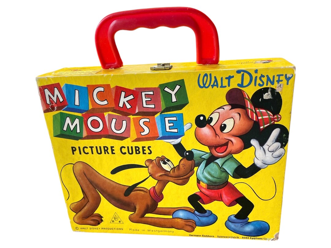 Vintage Mickey Mouse Picture Cubes in Original Carrying Case Complete ...