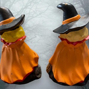 Vintage Witch Figurines Set of Four Hand Painted 4 Inch Ceramic Little ...