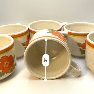 Vintage Temper-ware by Lenox Fire Flower Coffee Cups Set of Six Orange ...