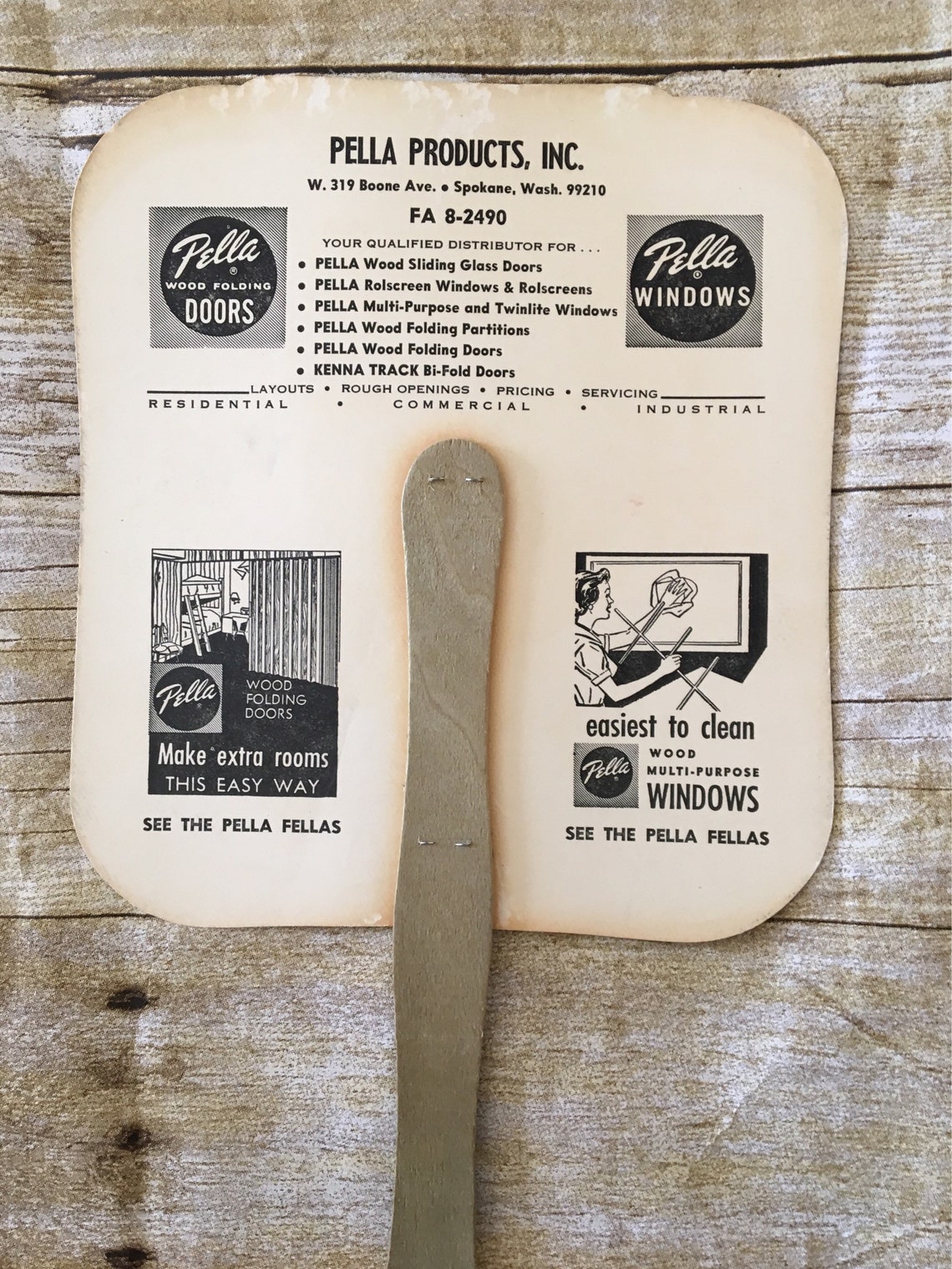 Vintage Advertising Fan 1950s Cardboard Hand Fan on Stick - Etsy