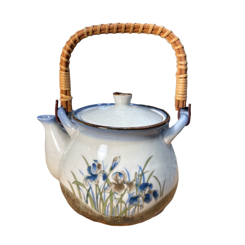 Otagiri Teapot Set Made in Japan, Blue Iris Teapot With Four Matching ...
