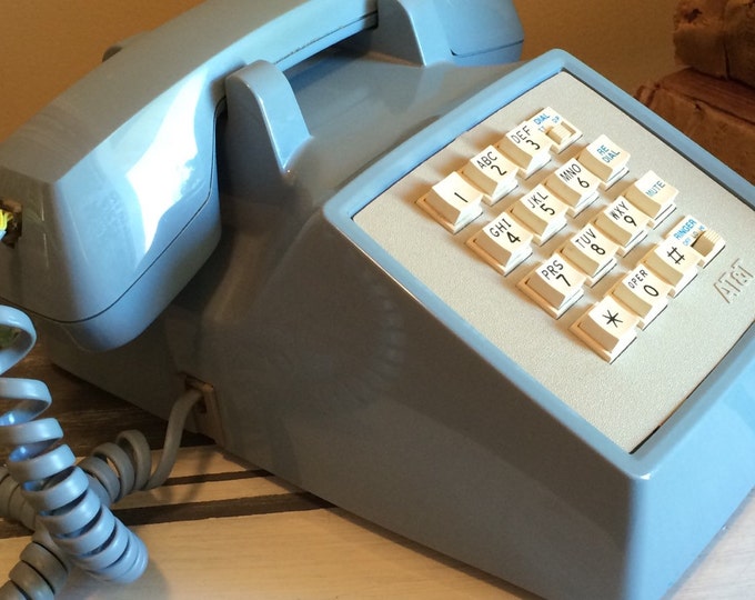 Vintage Light Blue Telephone ATT Phone Choose Touch Tone or Dial Phone ...