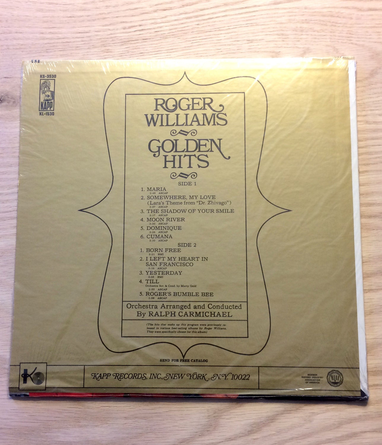 Roger Williams Golden Hits Vintage LP Album Released 1967 - Etsy