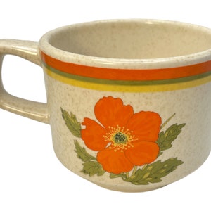 Vintage Temper-ware by Lenox Fire Flower Coffee Cups Set of Six Orange ...