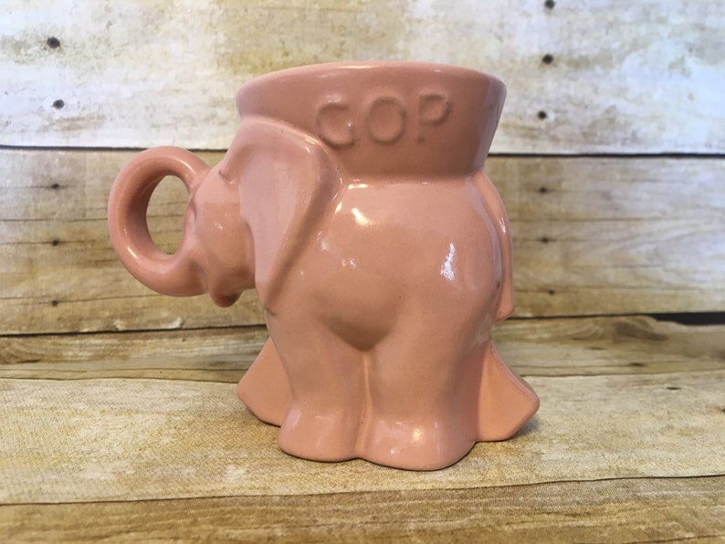 1977 Frankoma Pottery GOP Mug, Frankoma Pink Republican GOP Collectible ...