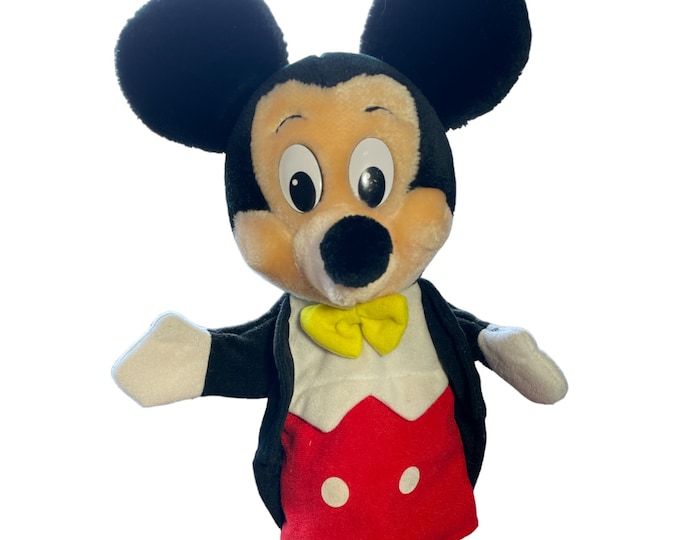 Vintage Disney Mickey Mouse Hand Puppet Plush 1980s Tuxedo Mickey Mouse ...
