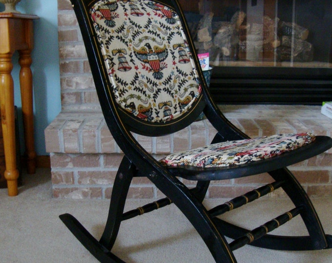 Special Flag Day Price 1976 Bicentennial Heirloom Folding Rocking Chair ...