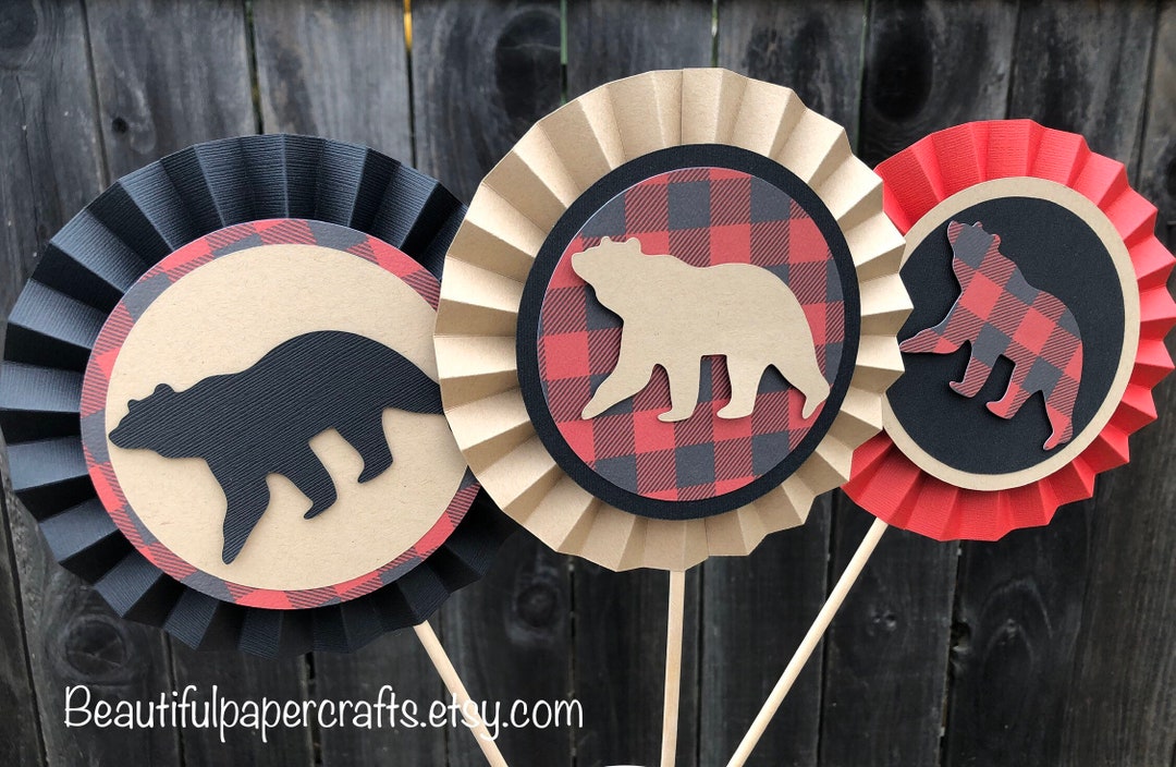 Lumberjack Birthday Decorations Lumberjack Centerpieces Buffalo Plaid ...