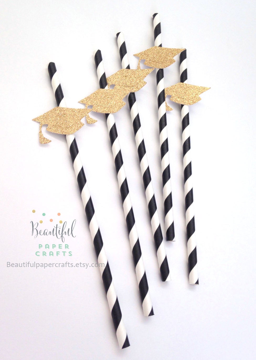 2022 Gold Graduation Straws Gold Grad Party Graduation | Etsy