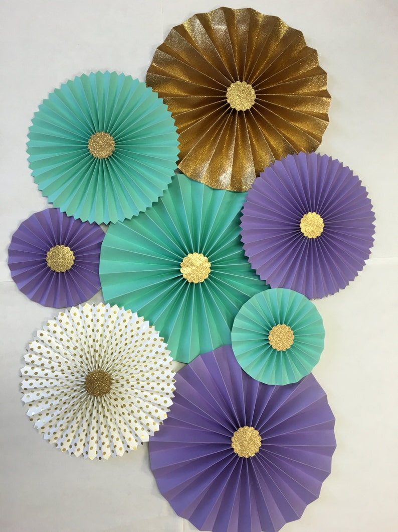 Mermaid Paper Fans Under the Sea Party Decor Mermaid | Etsy