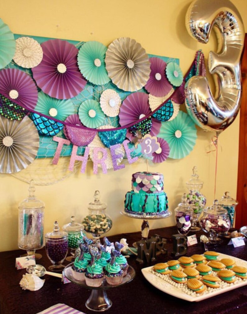 Mermaid Paper Fans Under The Sea Party Decor Mermaid | Etsy