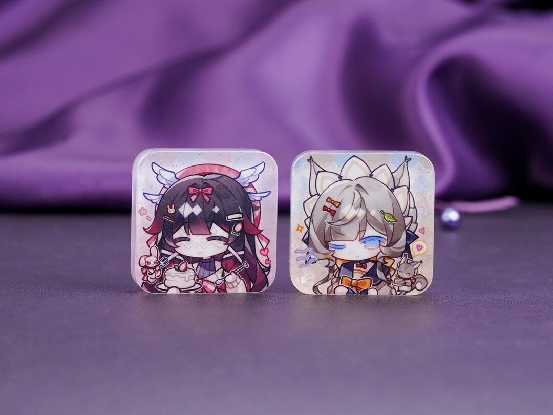 Genshin Impact Columbina Sandrone Tea Party Chibi Acrylic Block Fatui ...