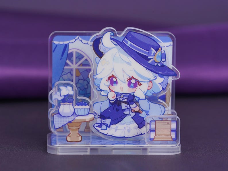 Genshin Impact Furina Acrylic Standee, Dessert Banquet Theme Cute Chibi ...