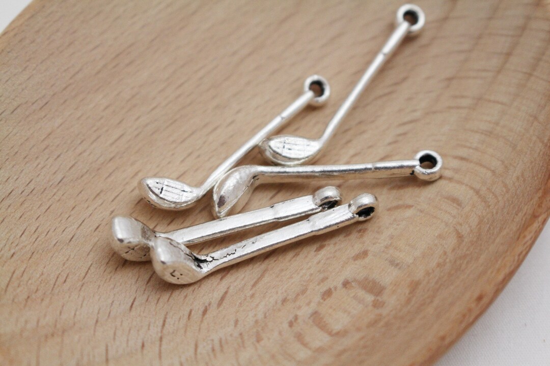 Brushed Antique Silver Golf Club Charms 5pcs 34x5mm 1.5mm Hole CHR0739 ...