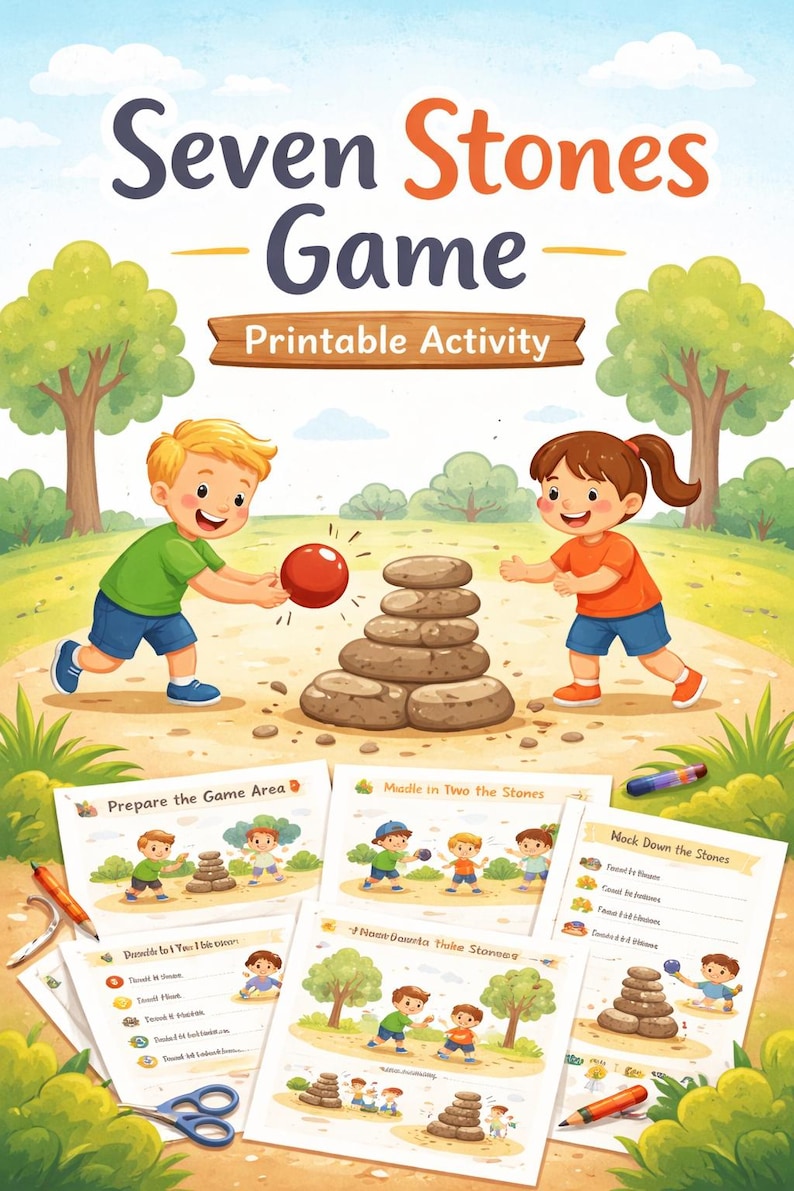 Seven Towers Game Printable | Traditional Turkish Kids Outdoor Activity ...