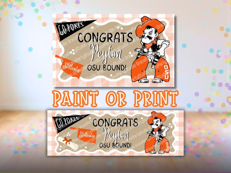 Oklahoma State Banner Template | Canva Editable | Paintable 3x5 ...