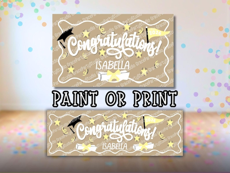 2026 Graduation Banner Template | Canva Editable | Paintable 3x5 ...
