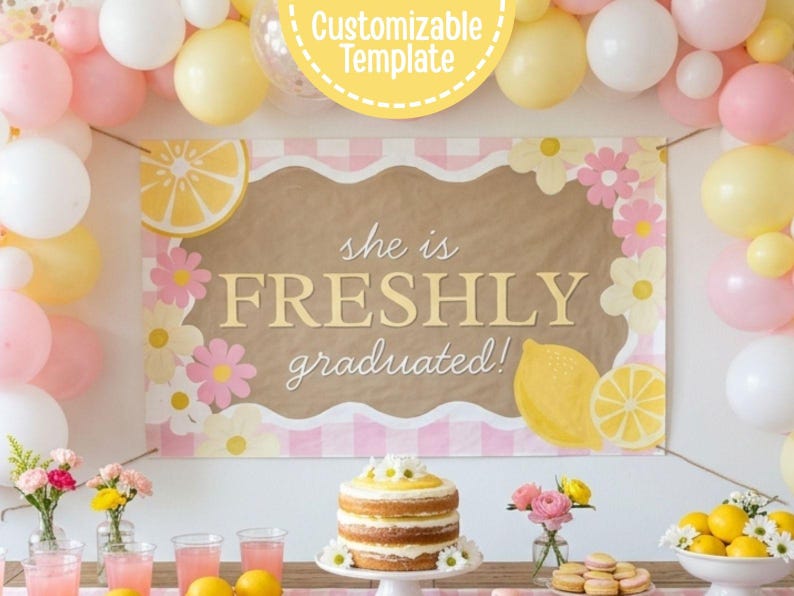 Freshly Graduated Banner Template | Canva Editable | Paintable 3x5 ...