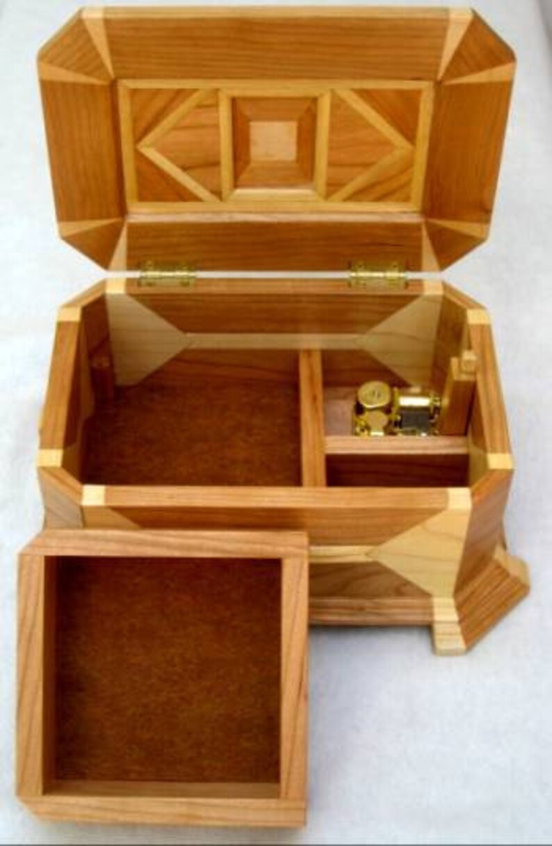 Handmade Cherry Wood Music Box - Etsy