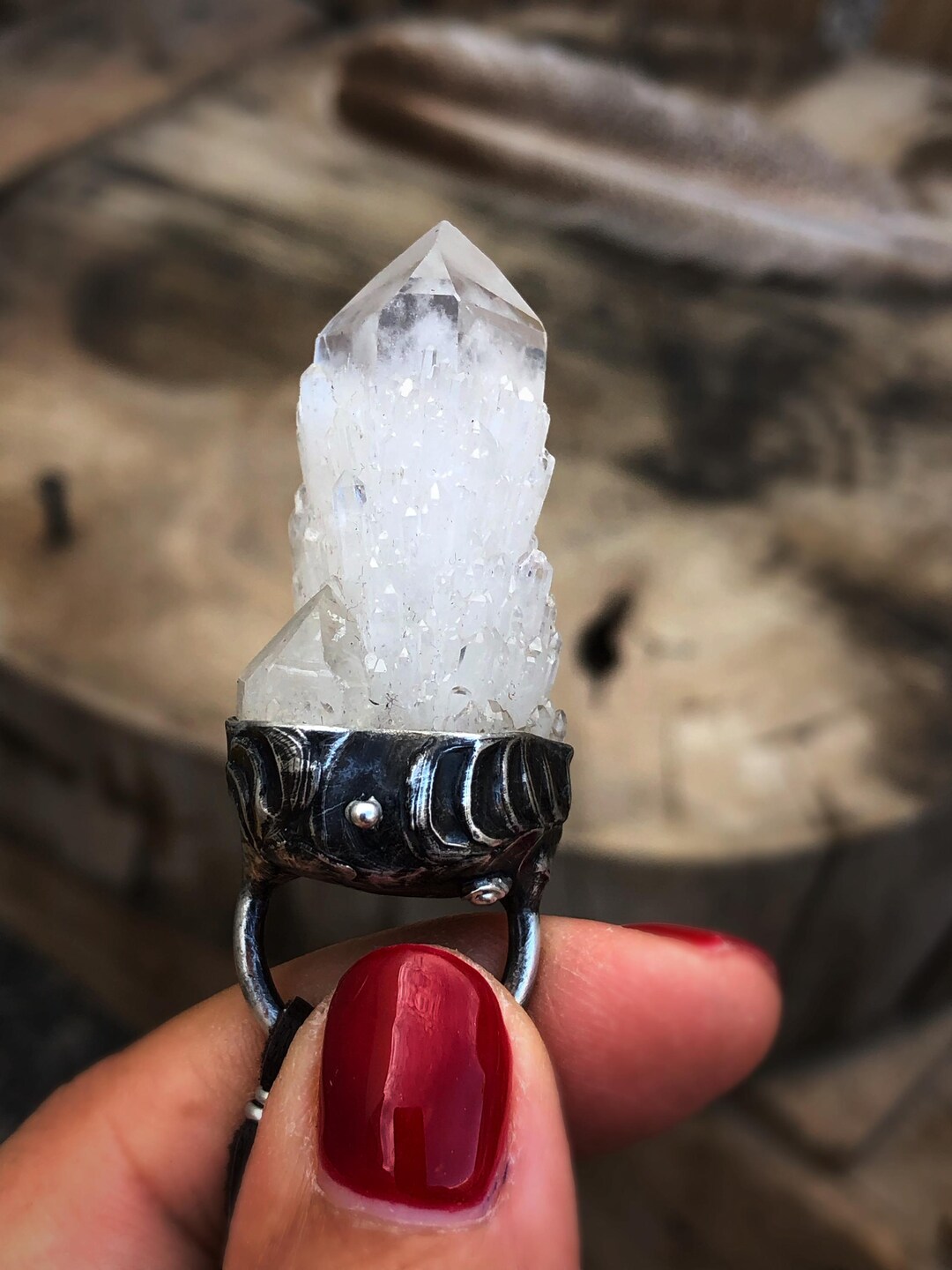Rare Elestial Clear Quartz Crystal Cluster Necklace • Unisex • Talisman ...