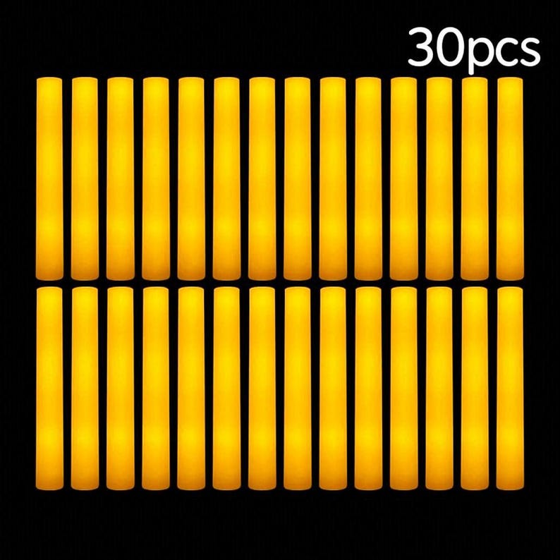30 Pack LED Foam Glow Sticks - RGB Light up Batons for Weddings ...
