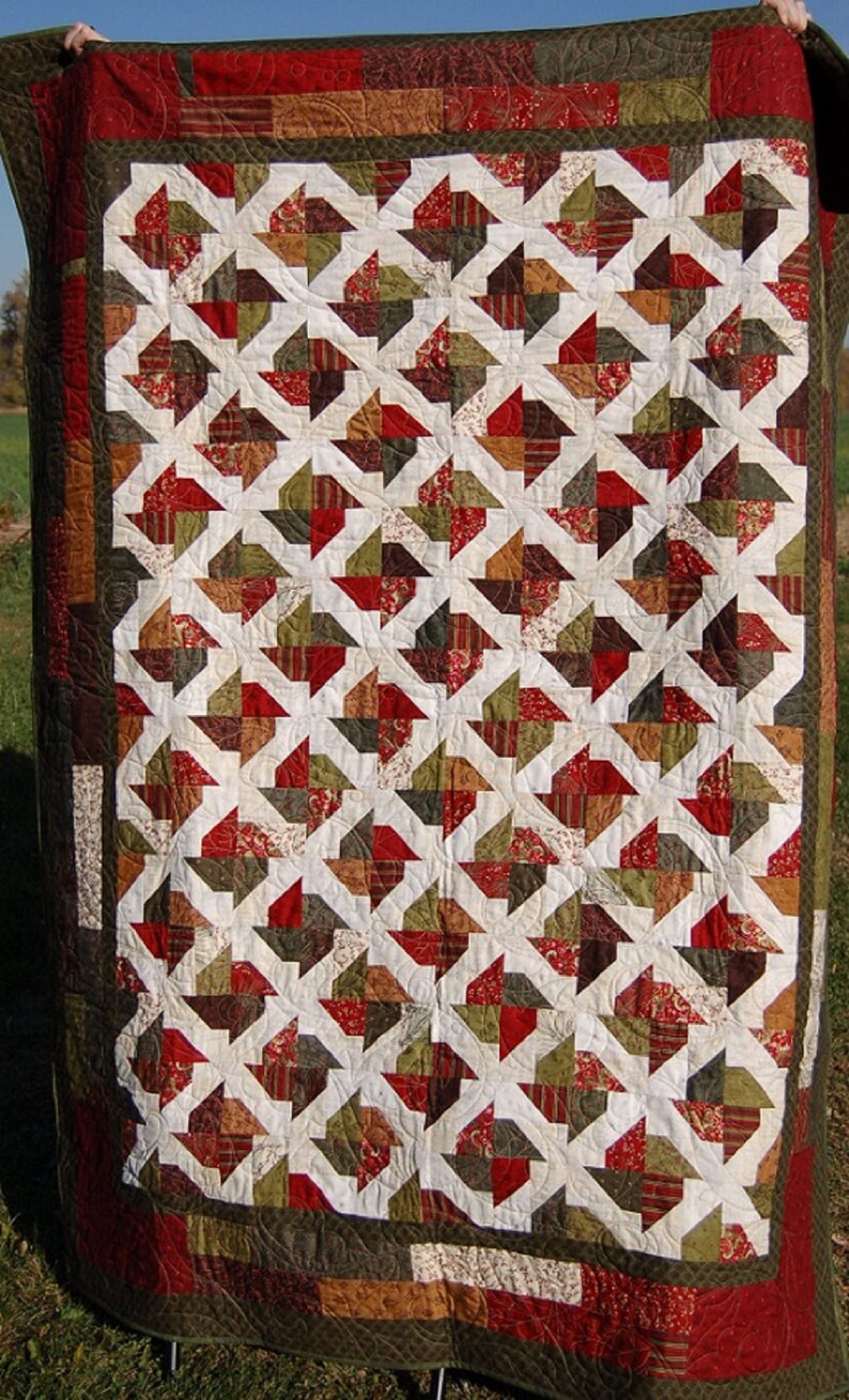 Handmade Jagged X Design Pinwheel Quilt - Etsy