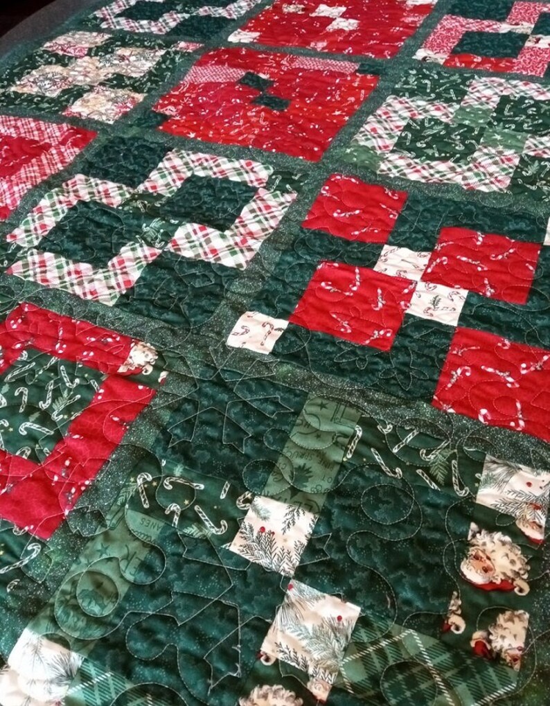 Christmas Handmade Patchwork Quilt With Flannel Backing - Etsy
