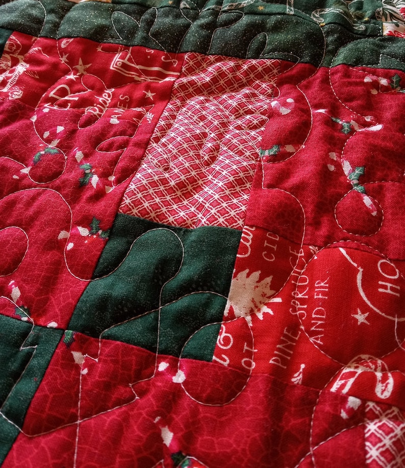 Christmas Handmade Patchwork Quilt With Flannel Backing - Etsy