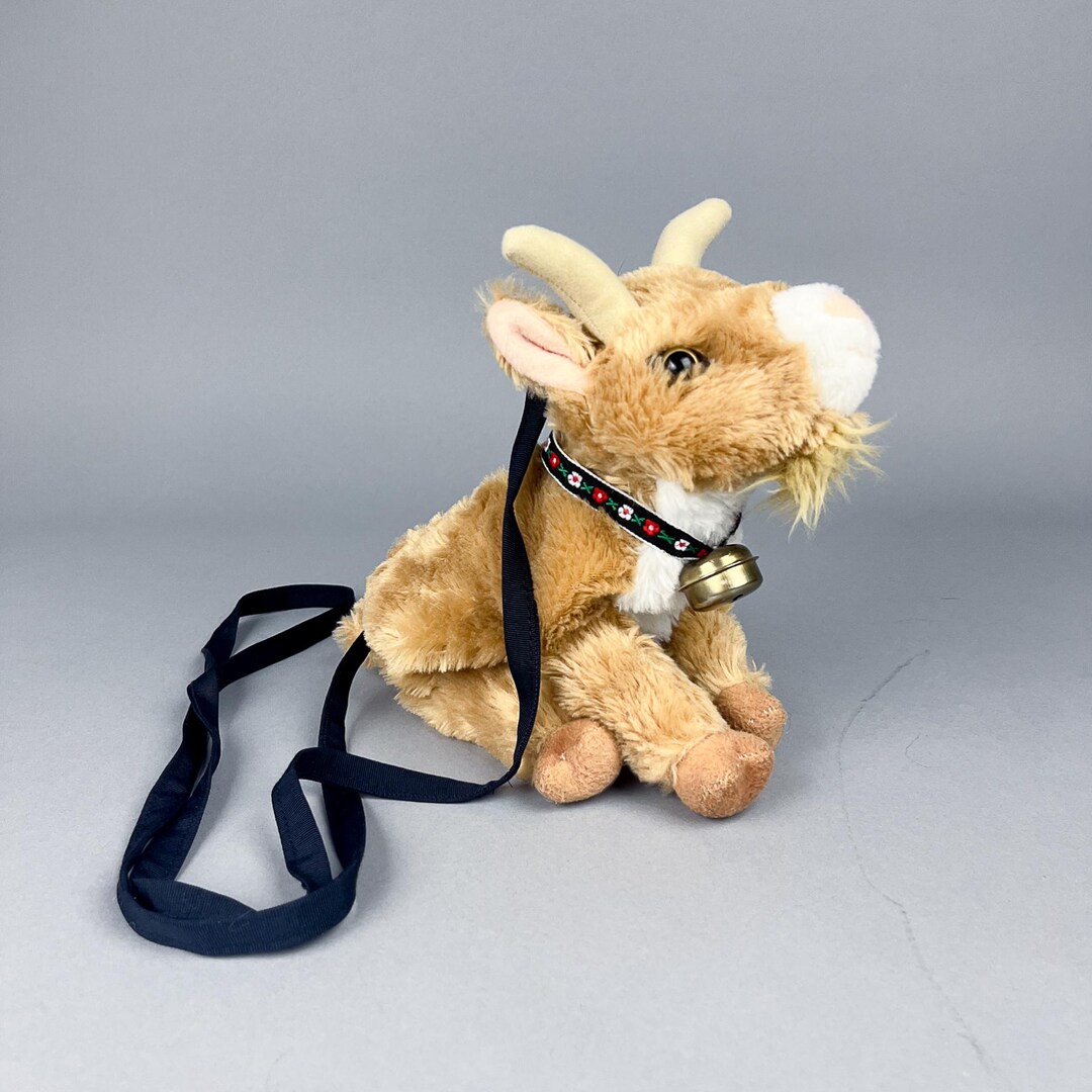 Plush Animal Purse | Upcycled Toy Handbag, Furry Goat With Bell Small ...