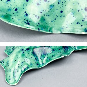 Large Leaf Dish 70's Drip Glaze Lava Drip Ceramic Hand Crafted ...