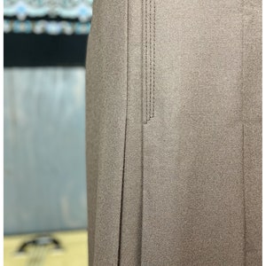 Pleated Secretary Skirt Vintage 70's Taupe Brown Women's Skirt Below ...
