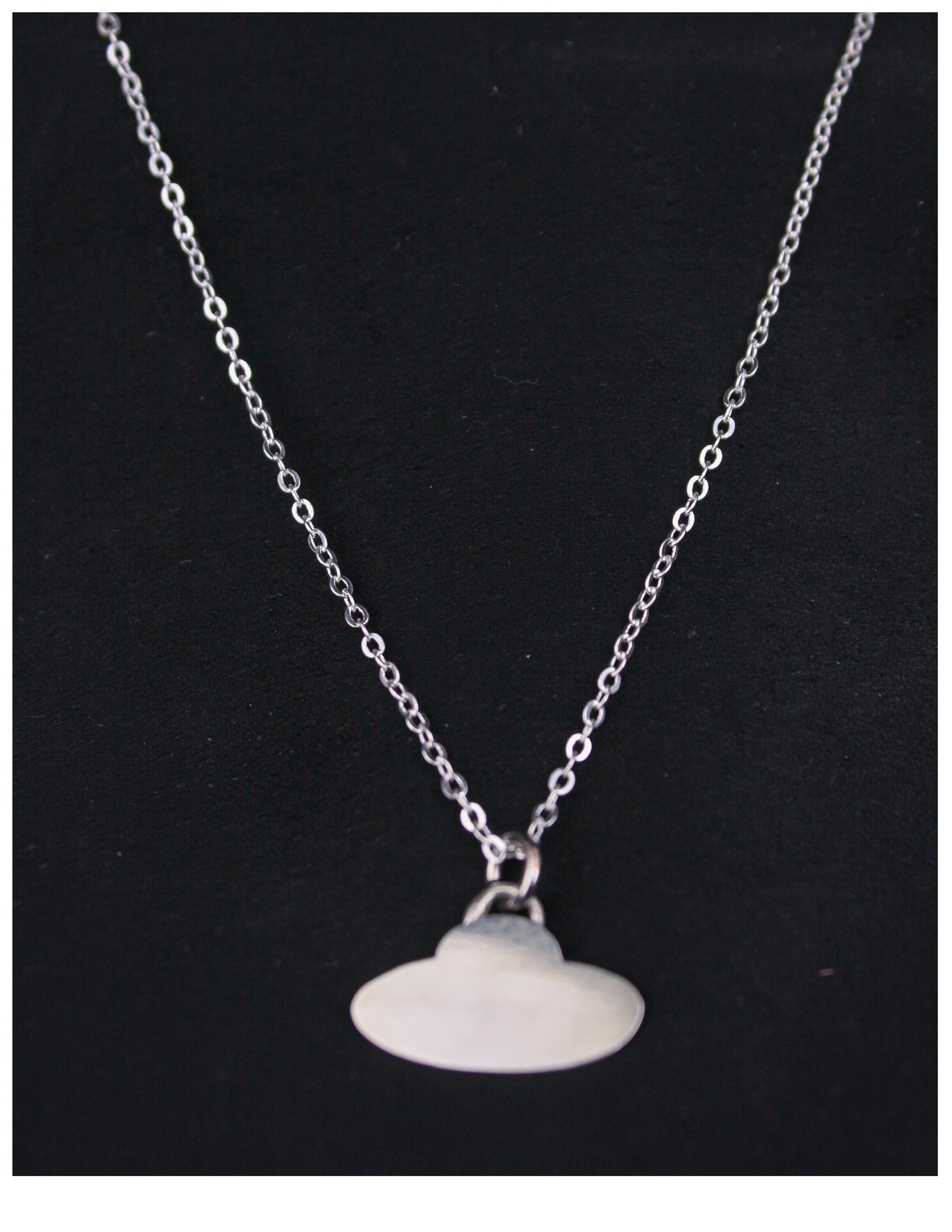 Silver UFO Necklace Pure Silver UFO Pendant Short Chain | Etsy