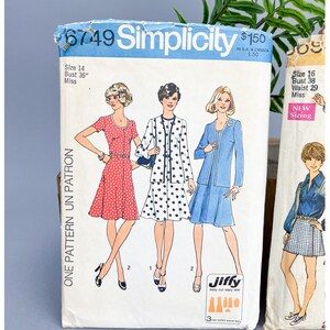 Sewing Pattern Pair | Vintage 70's Two Sewing Patterns, Simplicity 8694 ...