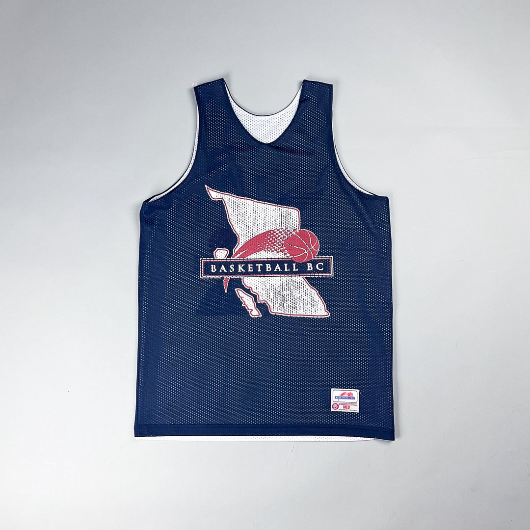 Vintage Basketball Jersey Blue and White Sleeveless Mesh Tank Top ...