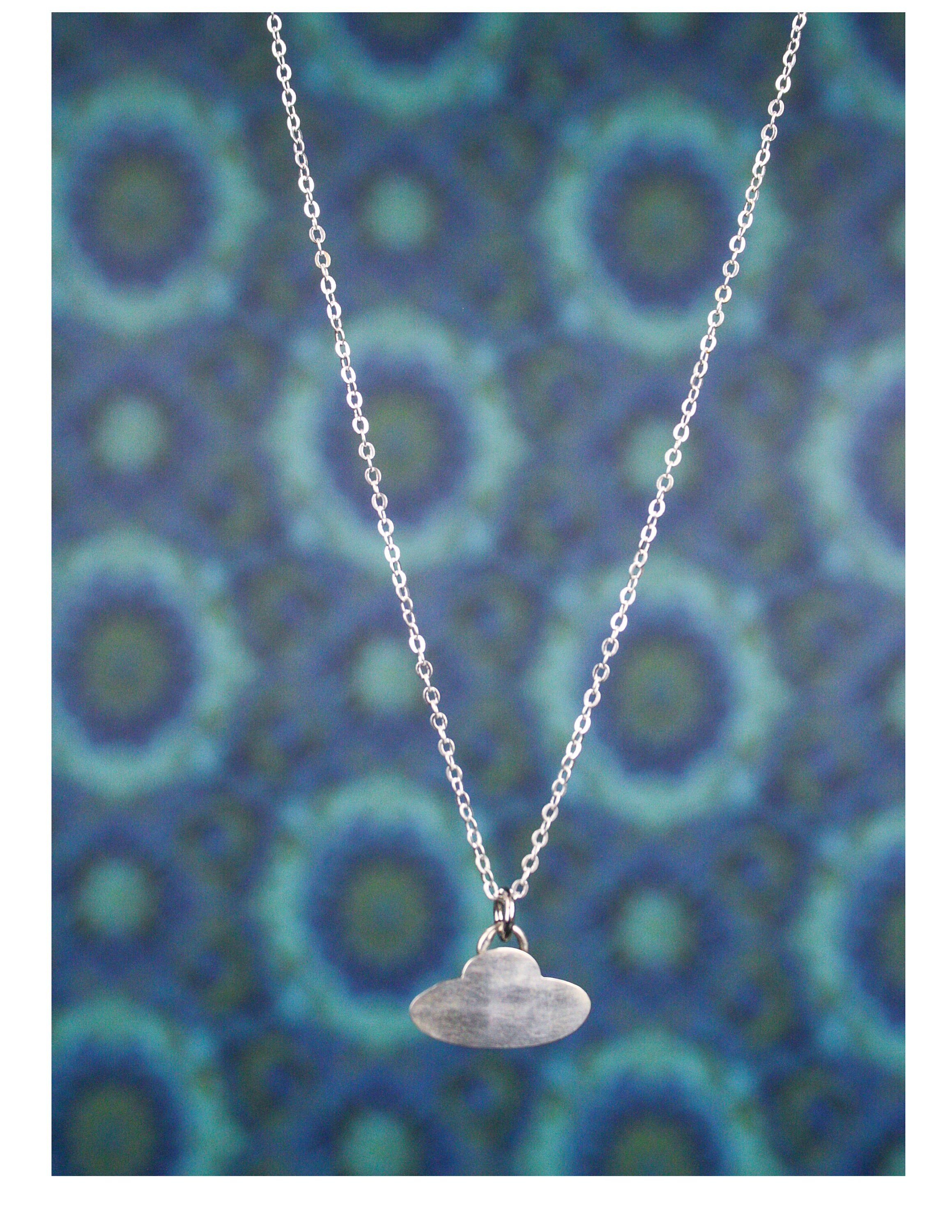 Silver UFO Necklace Pure Silver UFO Pendant Short Chain | Etsy