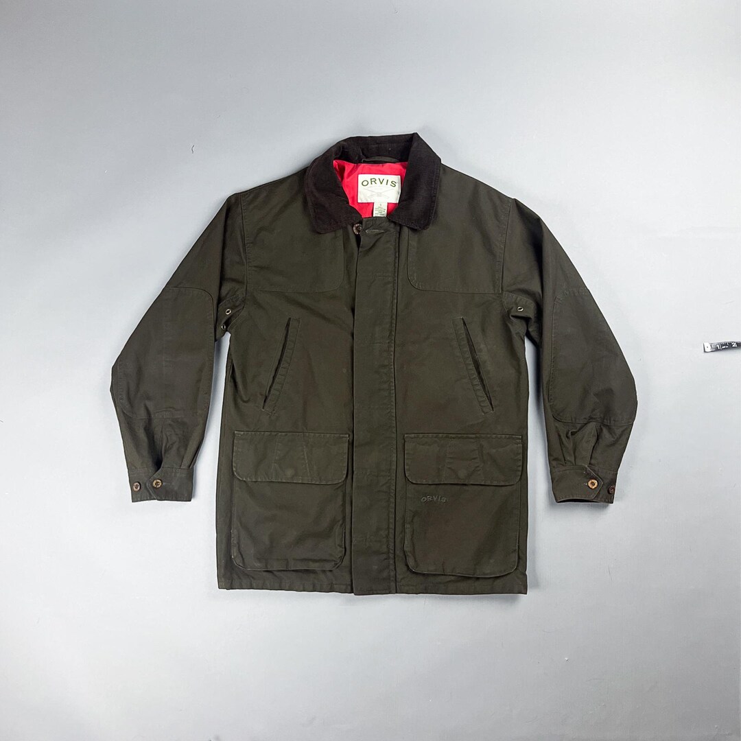 Vintage Orvis Jacket Vintage Canvas Chore Coat With Corduroy Collar ...