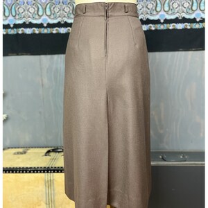 Pleated Secretary Skirt Vintage 70's Taupe Brown Women's Skirt Below ...